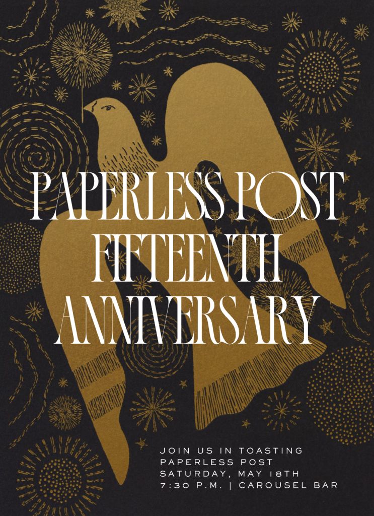 Golden Flight - Invitation | Send online instantly | RSVP tracking