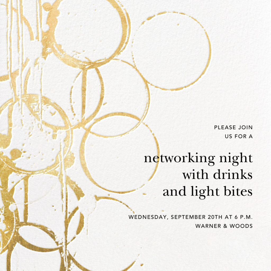 Metallic Circles Watermark - Networking Event Invitation | Send online ...