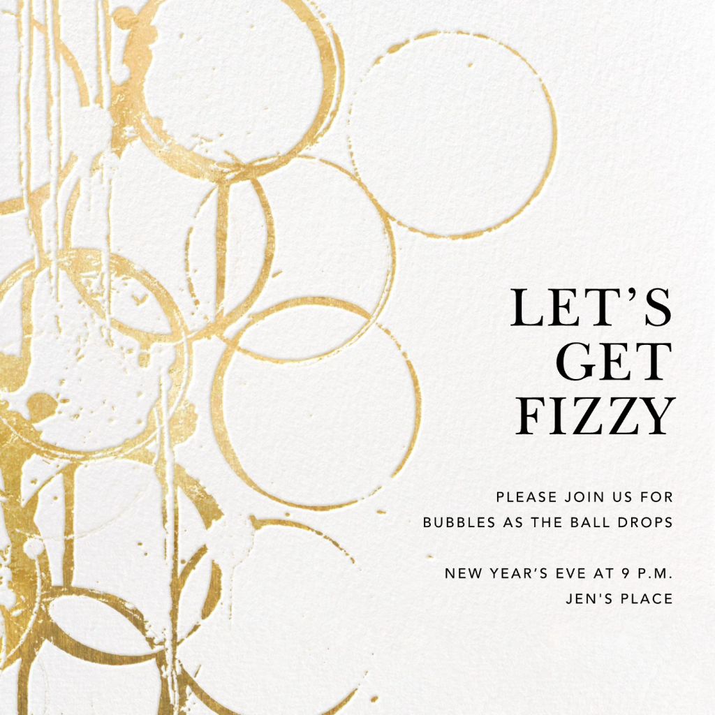 Metallic Circles Watermark - Winter Party Invitation | Send online ...