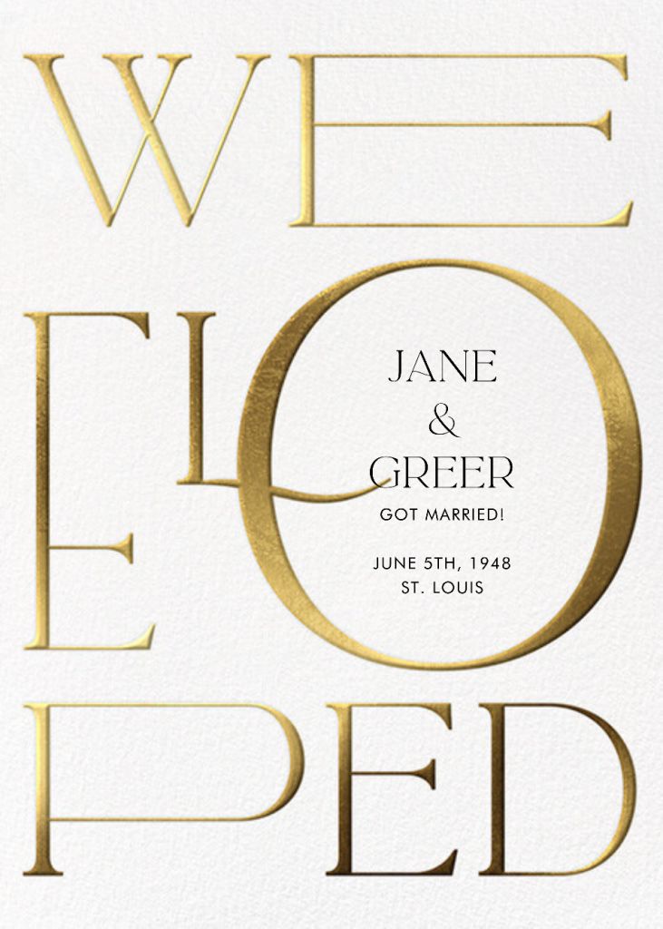 Swept Away - Wedding Announcement | Send online instantly | Track opens