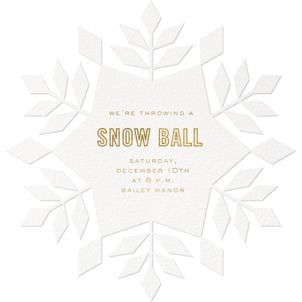 Snowflake Cutout - Holiday Party Invitation | Send online instantly ...