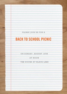 Back-to-School Invitations | Send online instantly | RSVP tracking