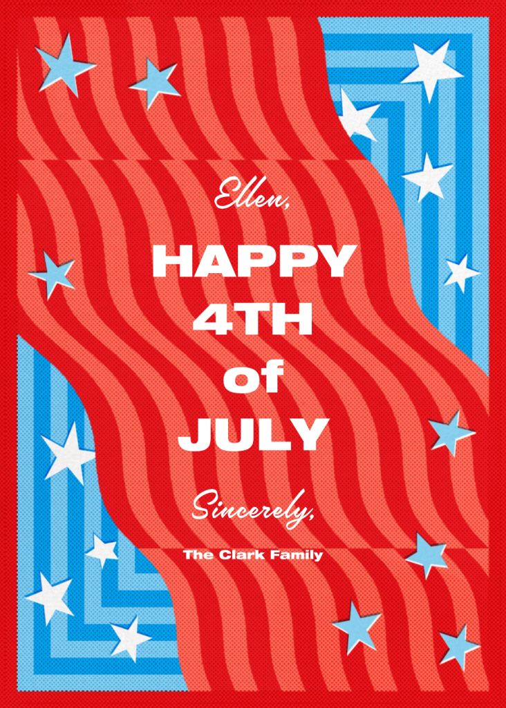 Funky Flag - 4th of July Card | Send online instantly | Track opens