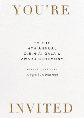 Gala Invitations | Send online instantly | RSVP tracking