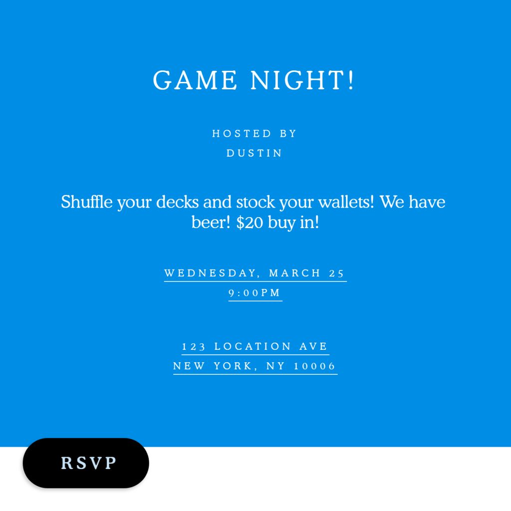 Game Night Invitations | Send online instantly | RSVP tracking