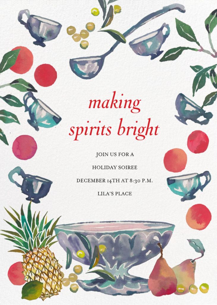 Punch Bowl - Holiday Party Invitation | Send online instantly | RSVP ...