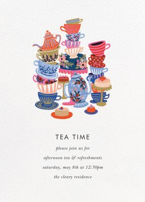 Tea Party Invitations | Send online instantly | RSVP tracking