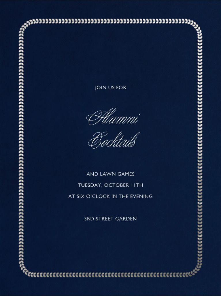 Leaf Inner Bevel Border - Alumni Event Invitation | Send online ...