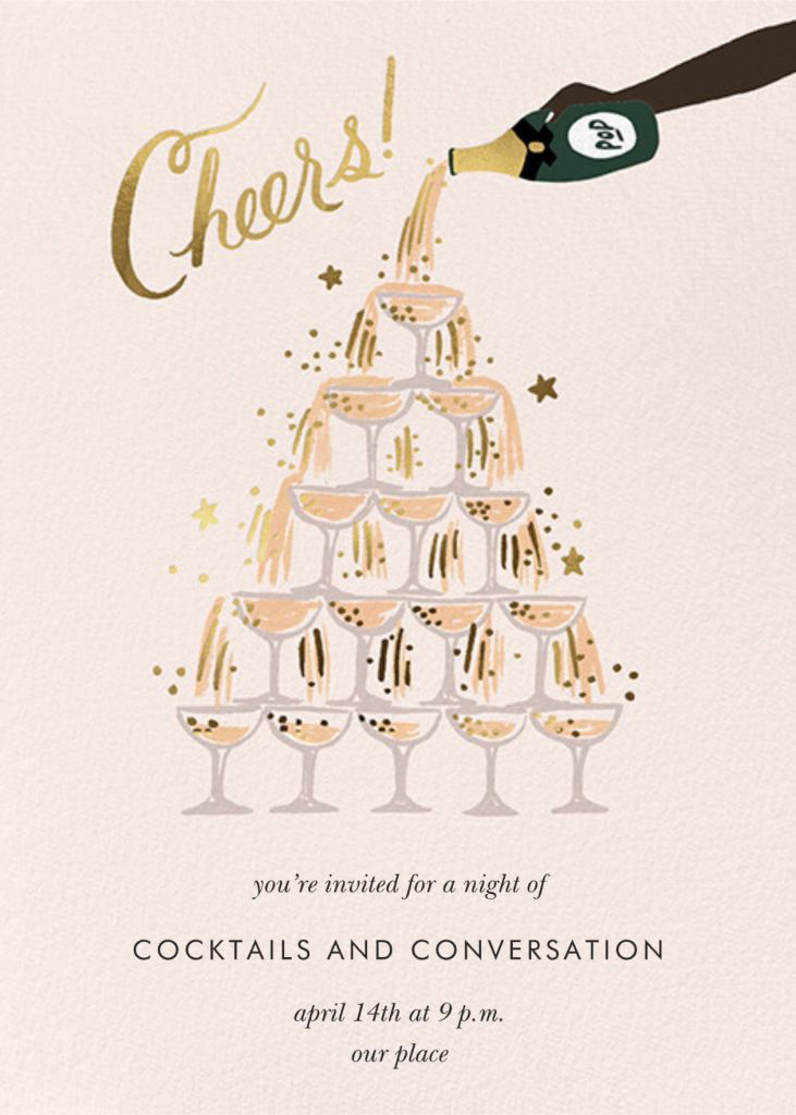 Champagne Tower - Party Invitation | Send online instantly | RSVP tracking