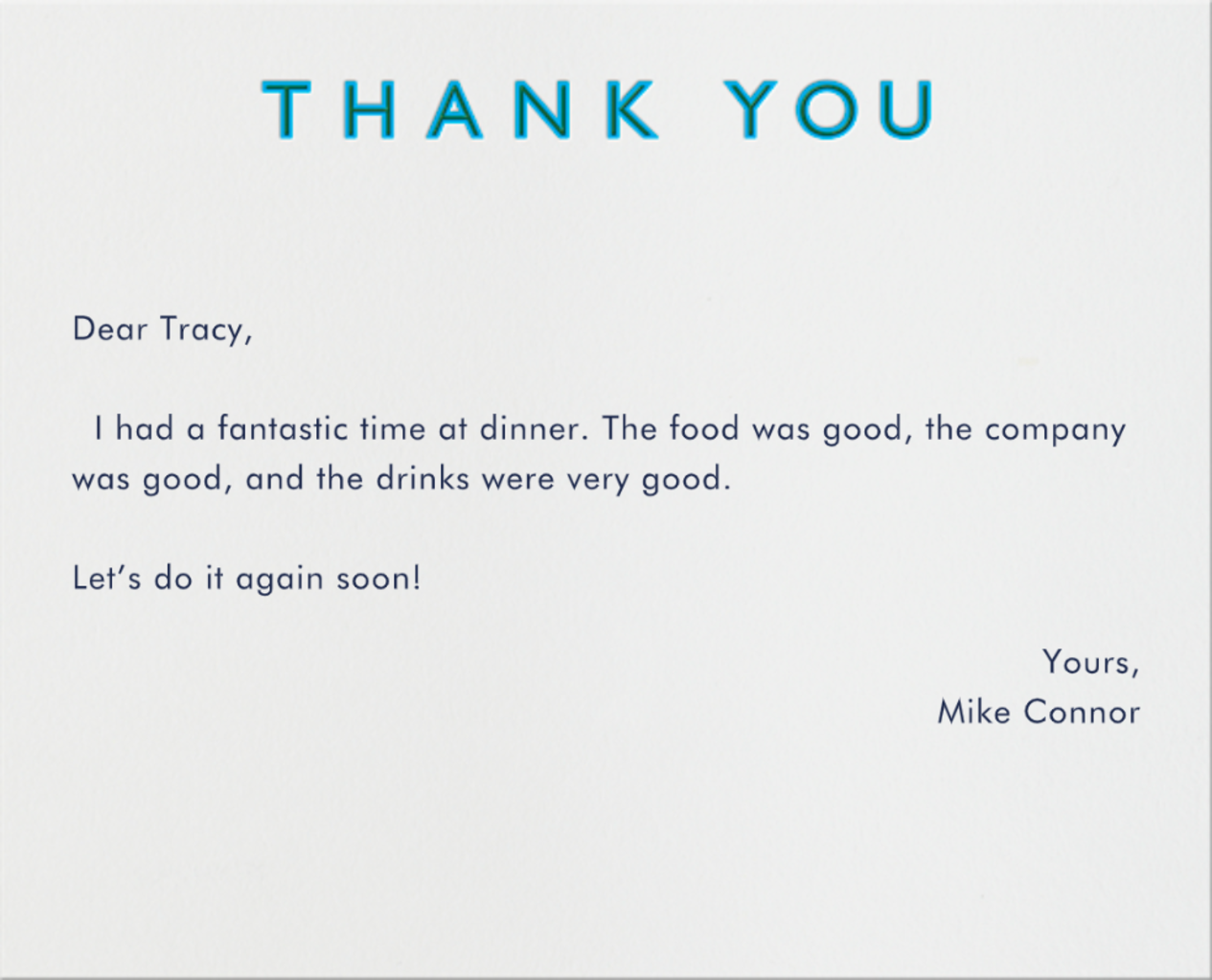 Double Thank You | Send online instantly | Track opens