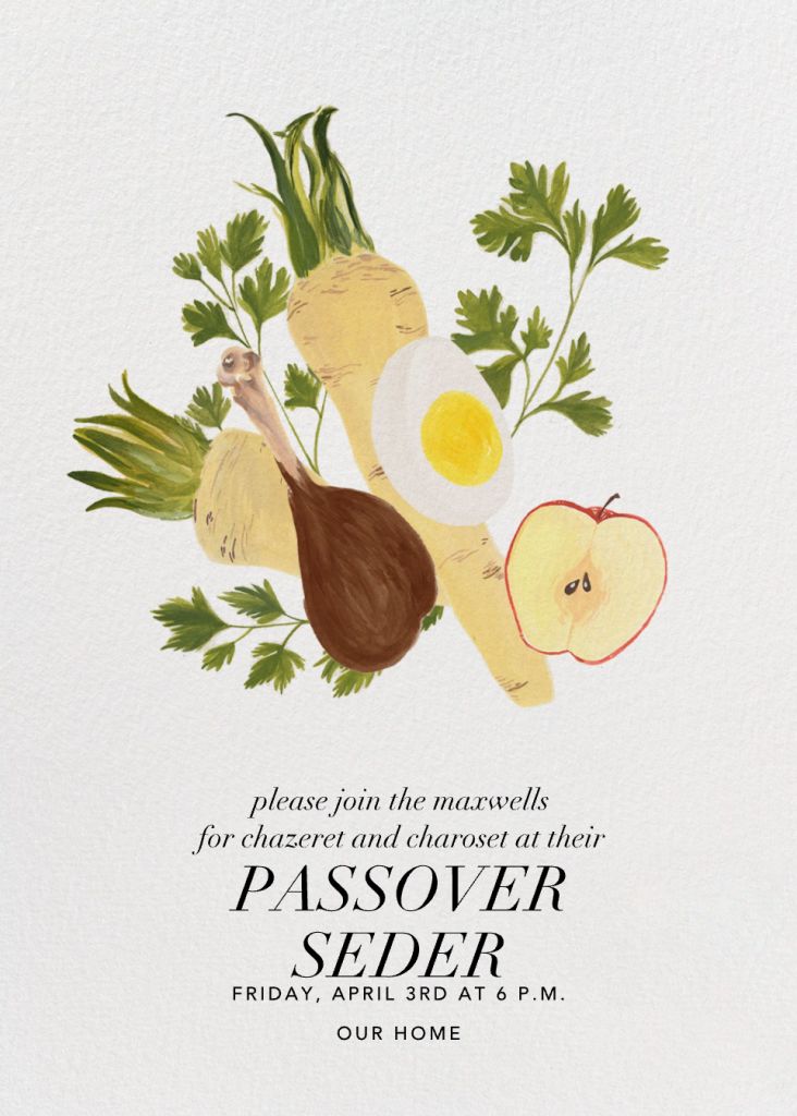 Seder Table - Passover Invitation | Send online instantly | RSVP tracking