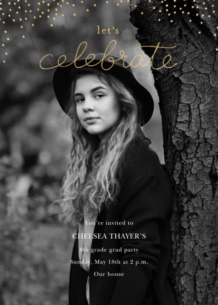 Cursive and Confetti - Graduation Party Invitation | Send online ...