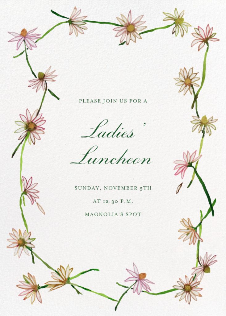 Daisy Chain - Brunch Invitation | Send online instantly | RSVP tracking
