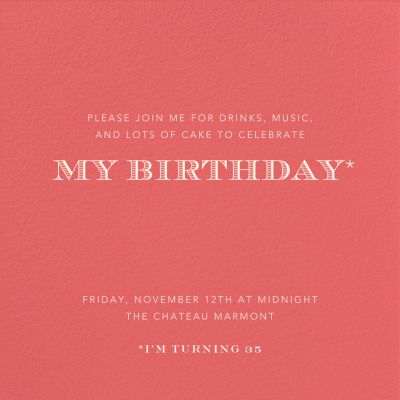 Adult Birthday Invitations | Send online instantly | Track opens