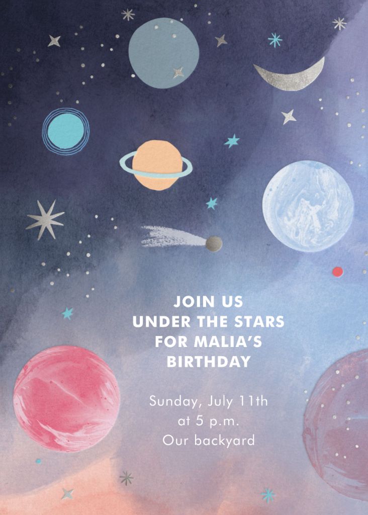 Traveling Comet - Birthday Invitation | Send online instantly | RSVP ...