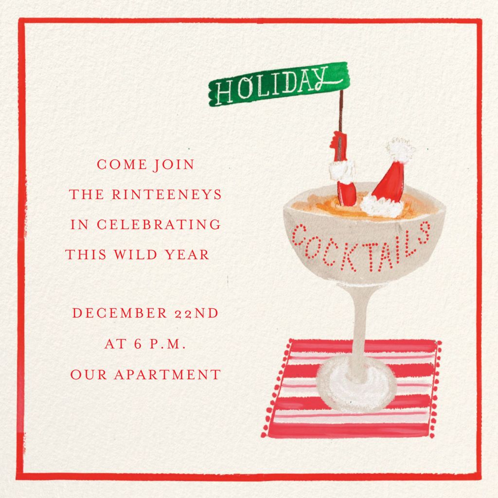 Santa Cocktail - Holiday Party Invitation | Send online instantly ...