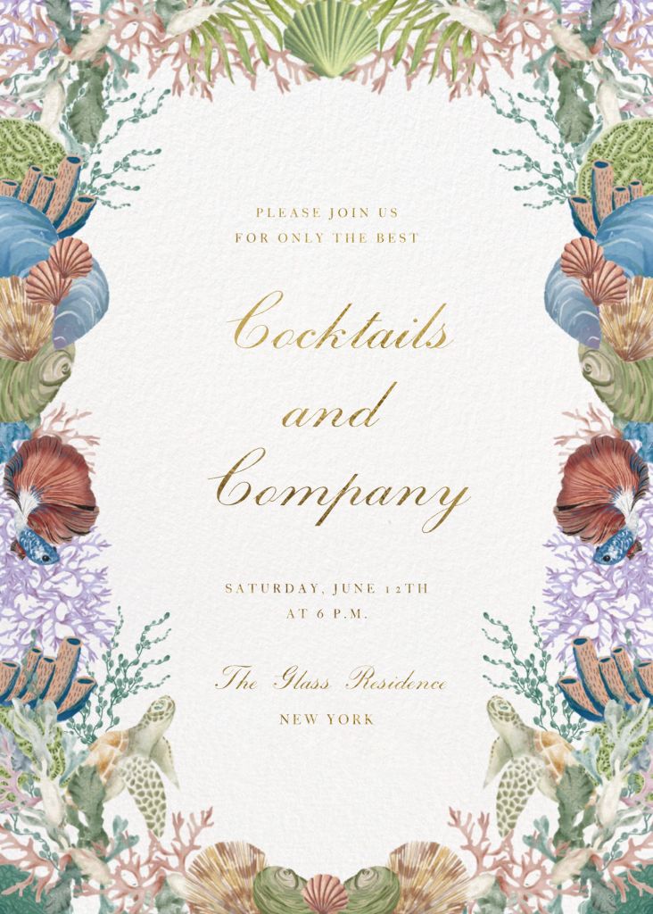 Underwater Oasis - Cocktail Party Invitation | Send online instantly ...