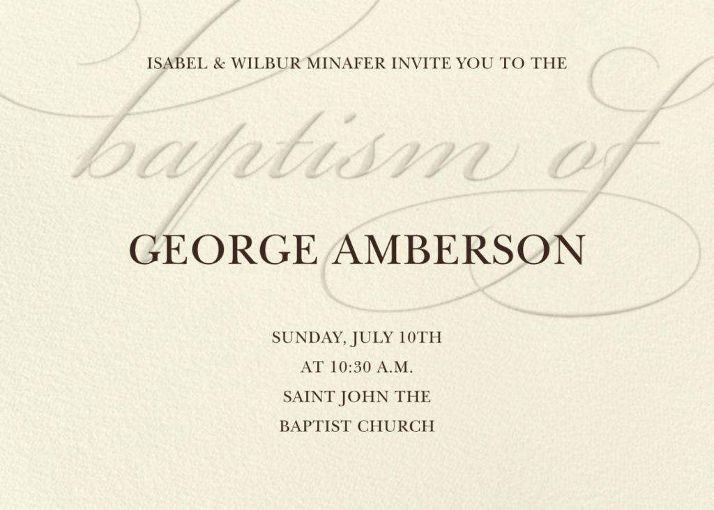 Script Baptism - Baptism & Christening Invitation | Send online ...