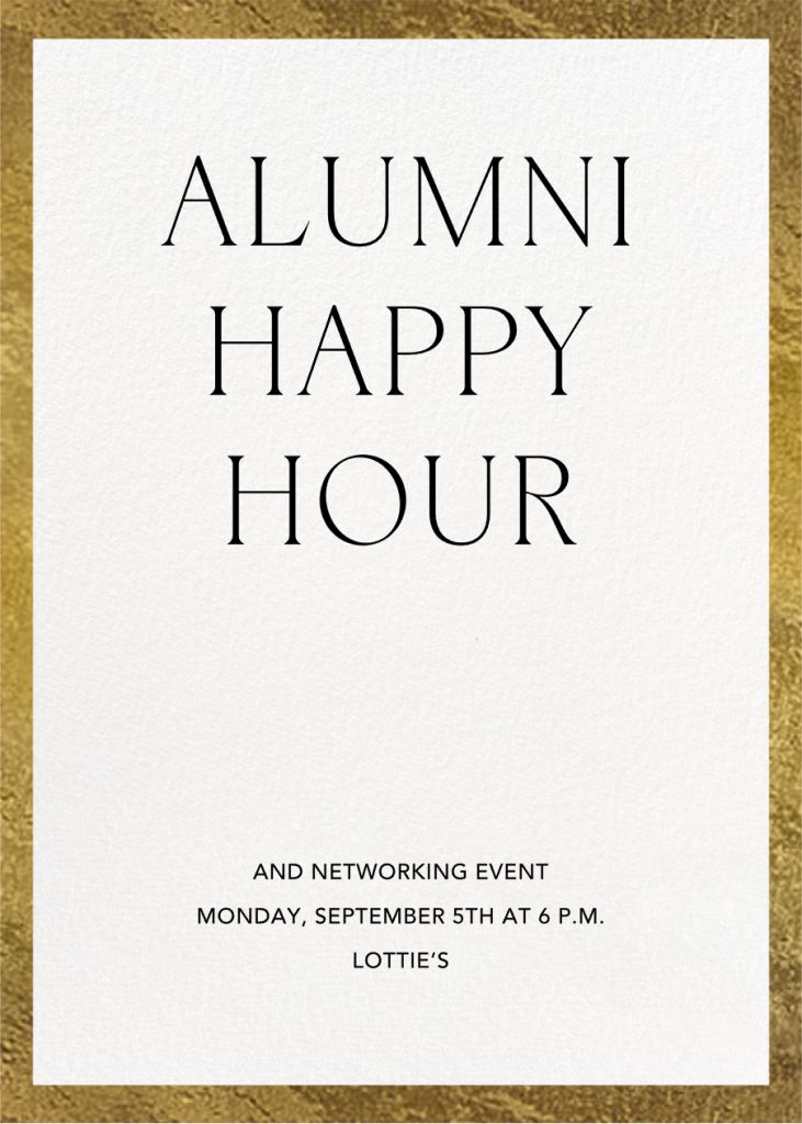 Bold Border (Customizable Template) - Alumni Event Invitation | Send ...