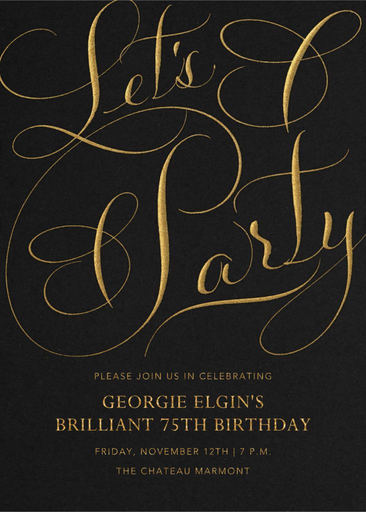 Let's Party Script - Birthday Invitation | Send online instantly | RSVP ...