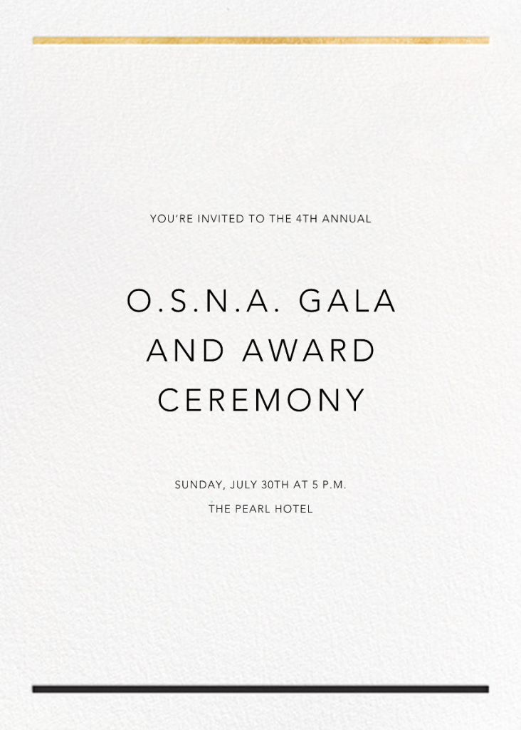 Minimal Foil Border - Gala Invitation | Send online instantly | RSVP ...