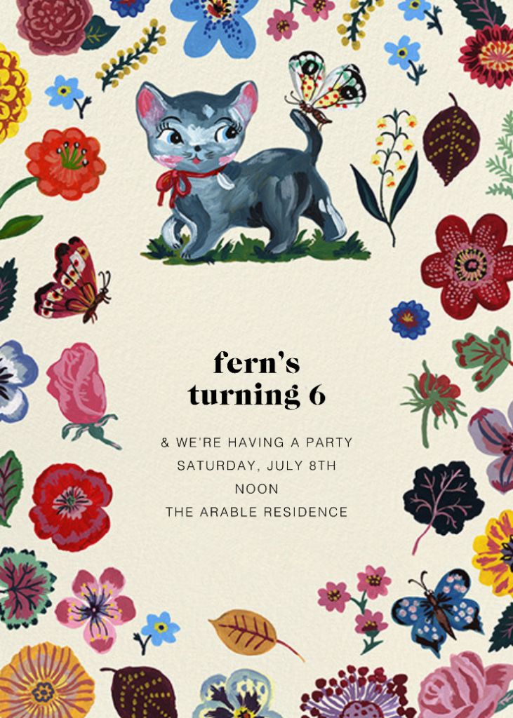 Le Chaton - Birthday Invitation | Send online instantly | RSVP tracking