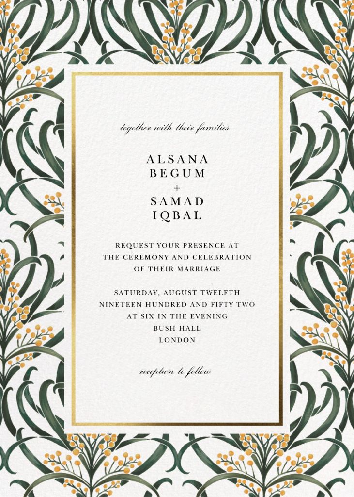 Flowering Mimosa - Wedding Invitation | Send online instantly | RSVP ...