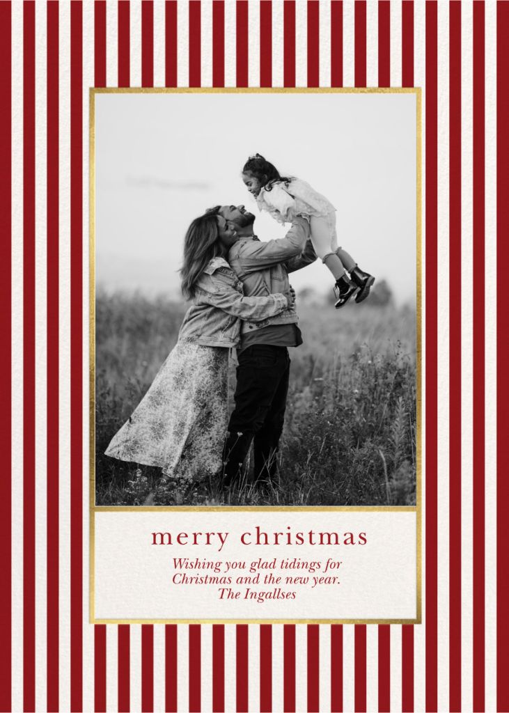 Pinstripe Frame - Holiday Card | Send online instantly | Track opens