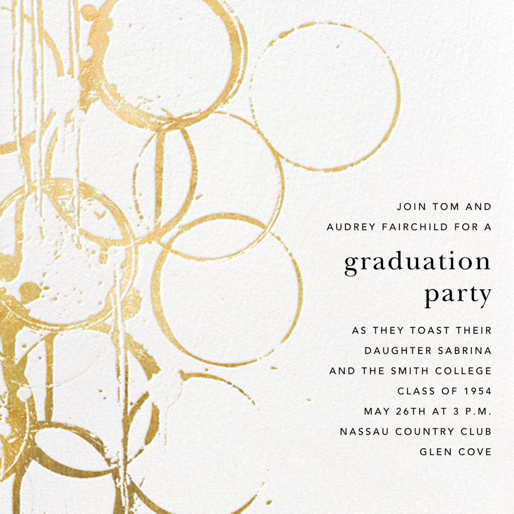 Metallic Circles Watermark - Graduation Party Invitation | Send online ...
