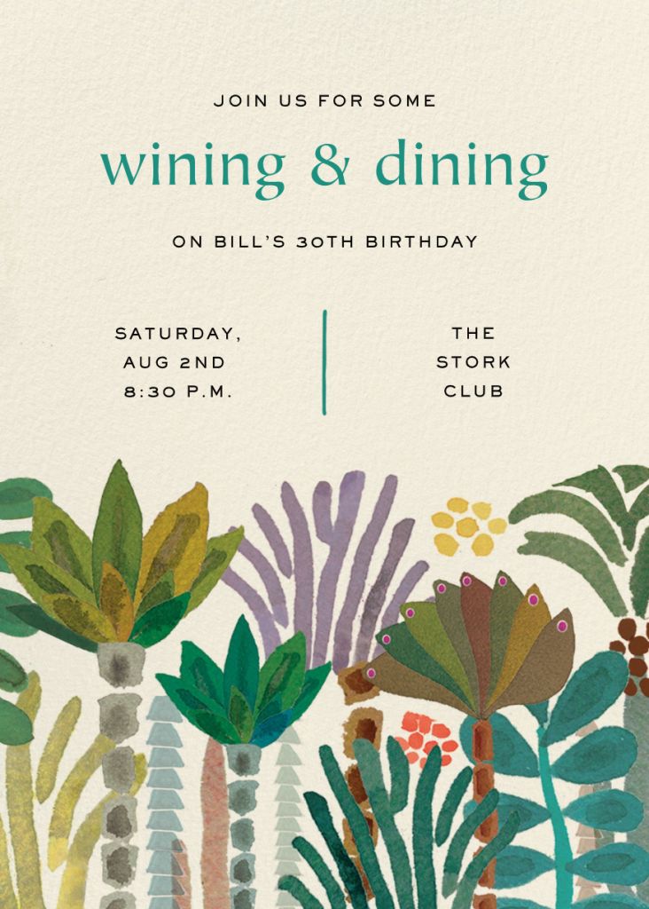 Painted Flora - Party Invitation | Send online instantly | RSVP tracking