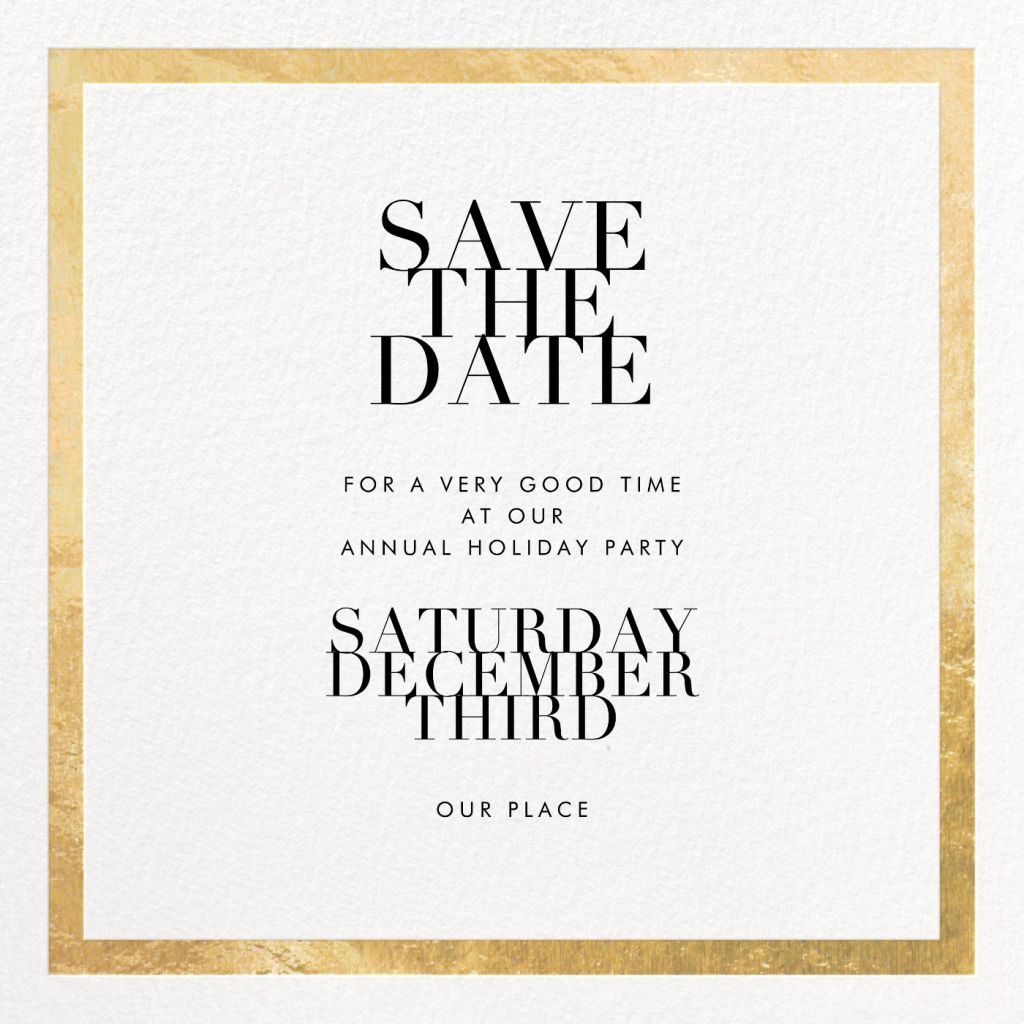 Editorial II (Save the Date) - Holiday Save the Date | Send online ...