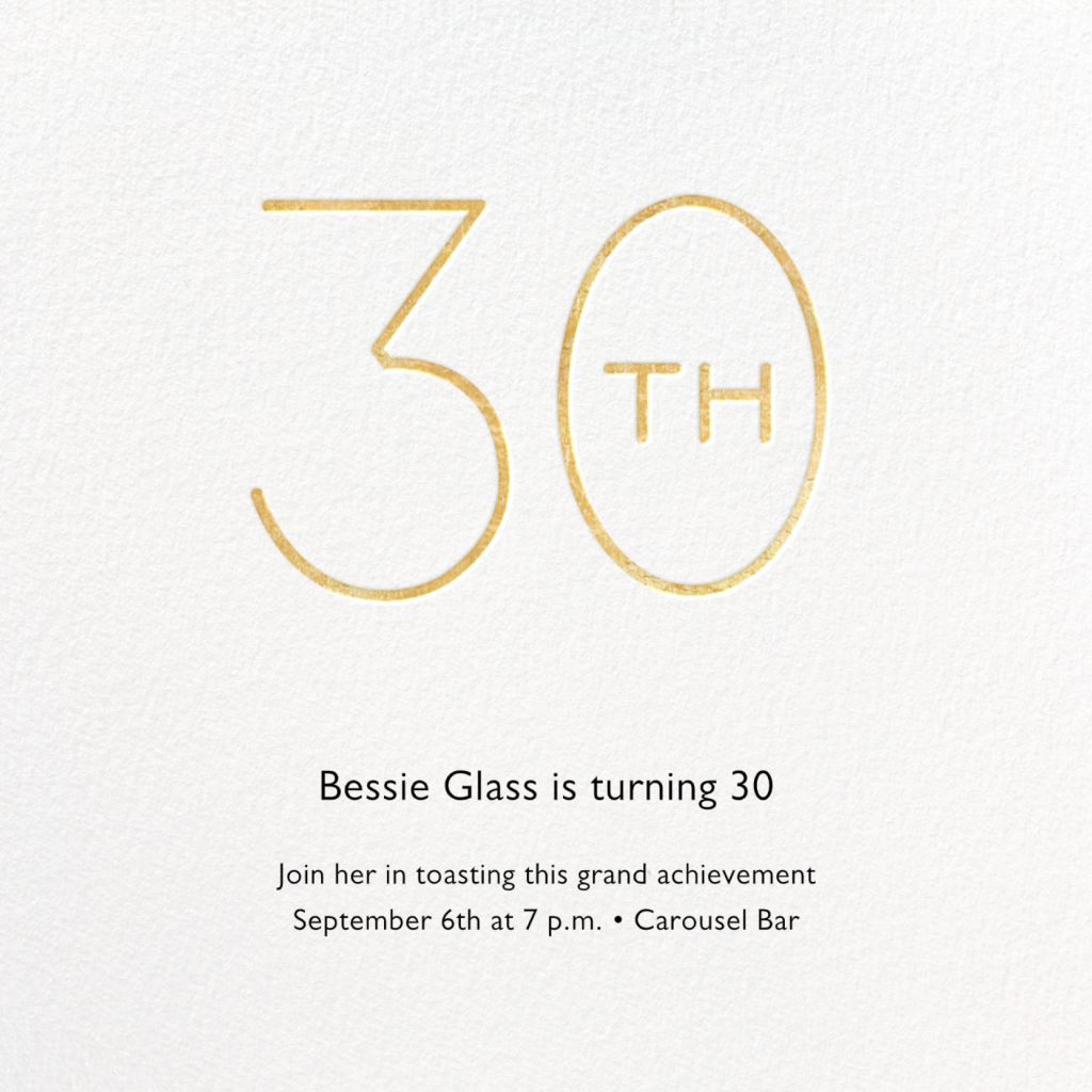 Decade - Birthday Invitation | Send online instantly | RSVP tracking