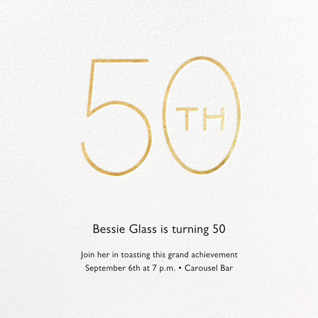 Decade - 50th Birthday Invitation | Send online instantly | RSVP tracking