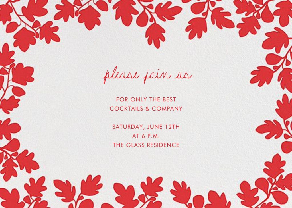 Fig Leaf Border | Send online instantly | RSVP tracking
