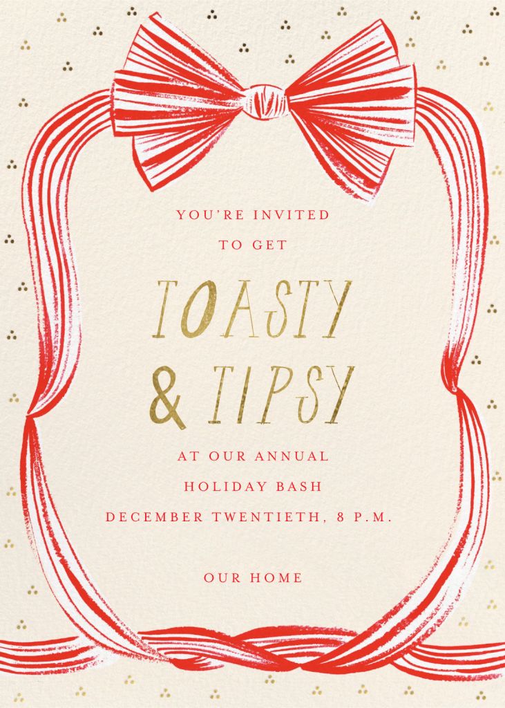 Red Ribbon - Holiday Party Invitation | Send online instantly | RSVP ...