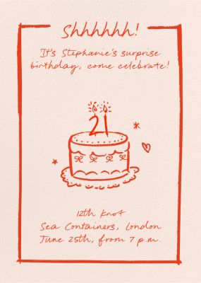 21st Birthday Invitations | Design & Send Online Instantly