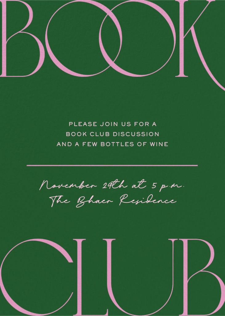 Big Talk - Book Club Invitation | Send online instantly | RSVP tracking