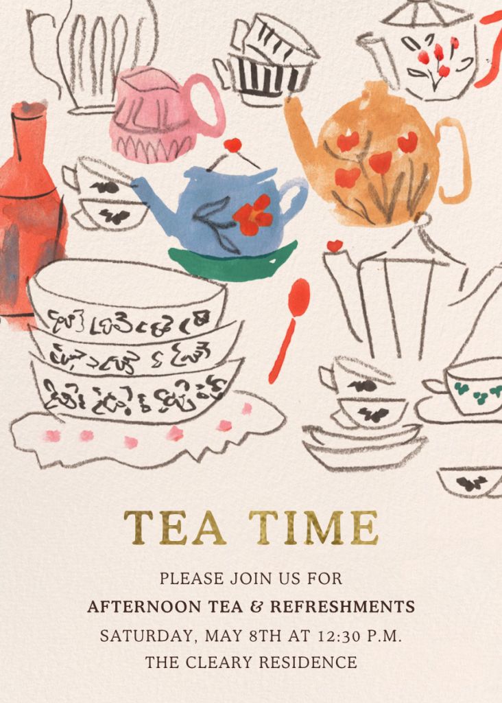 Painted Parlor - Tea Party Invitation | Send online instantly | RSVP ...