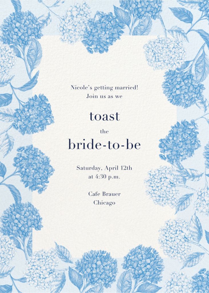 Hydrangea Border Invitation