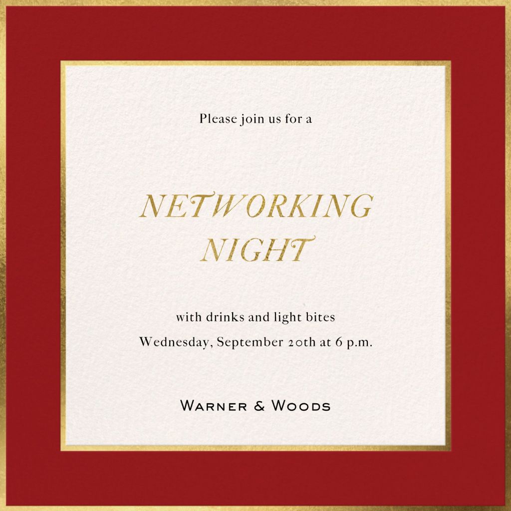 Golden Edge - Networking Event Invitation | Send online instantly ...