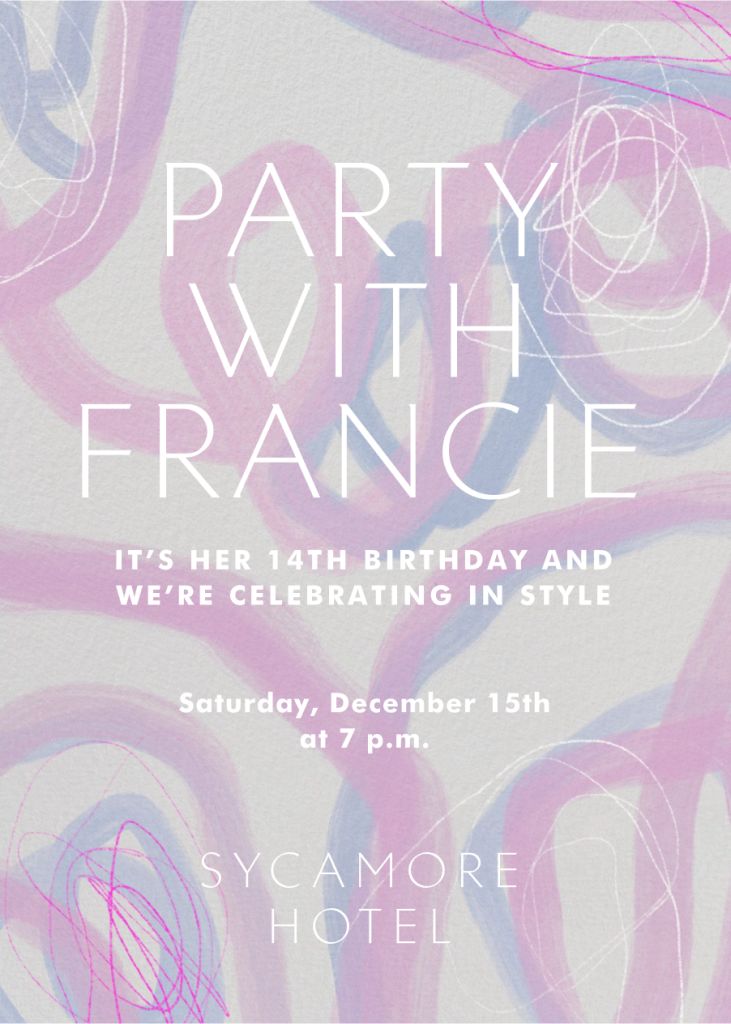 Scribble Art - Birthday Invitation | Send online instantly | RSVP tracking