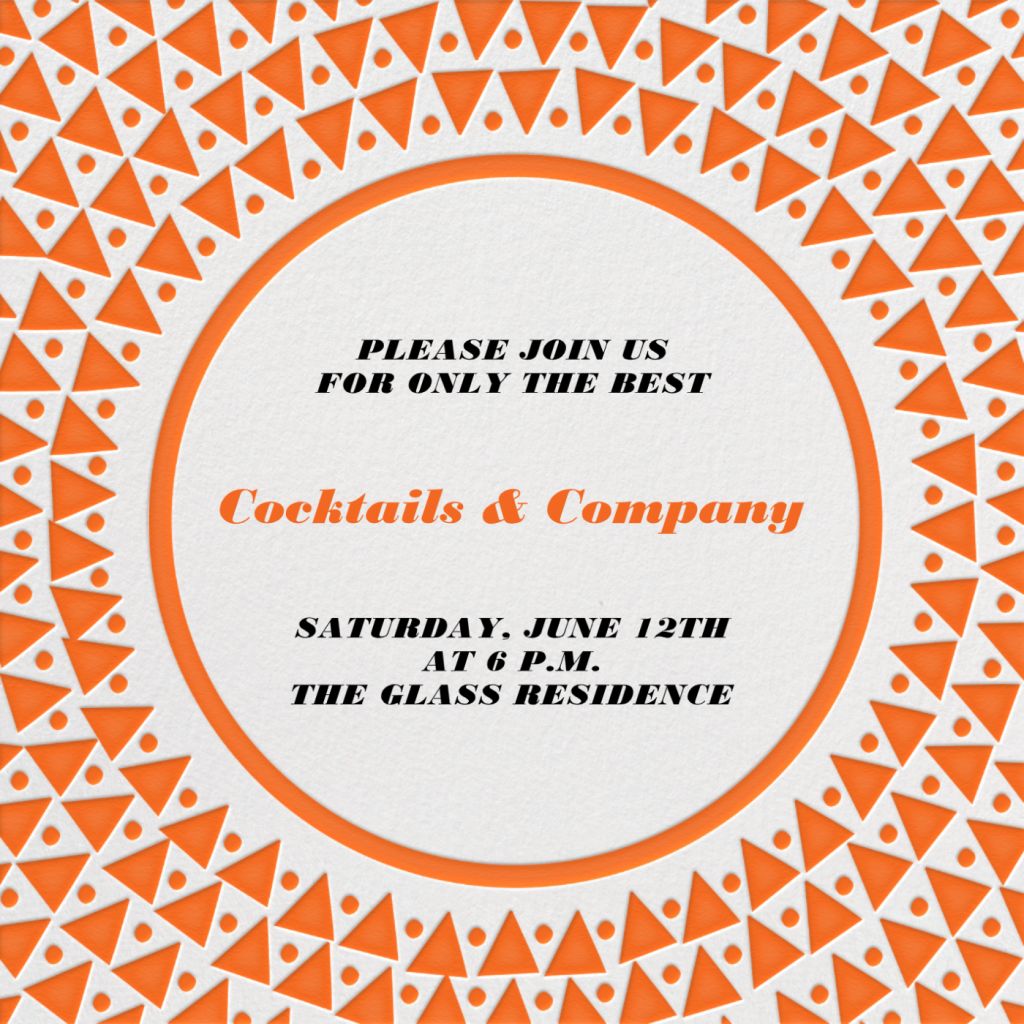 Radial Triangles - Cocktail Party Invitation | Send online instantly ...