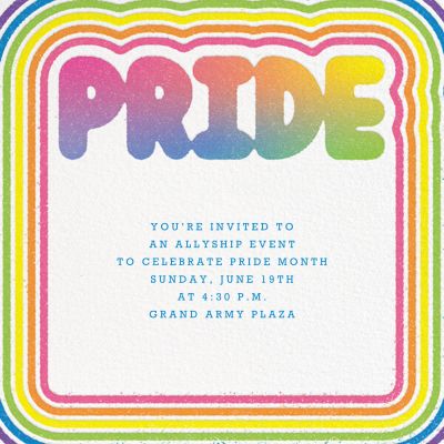 Pride Party Invitations | Send online instantly | RSVP tracking