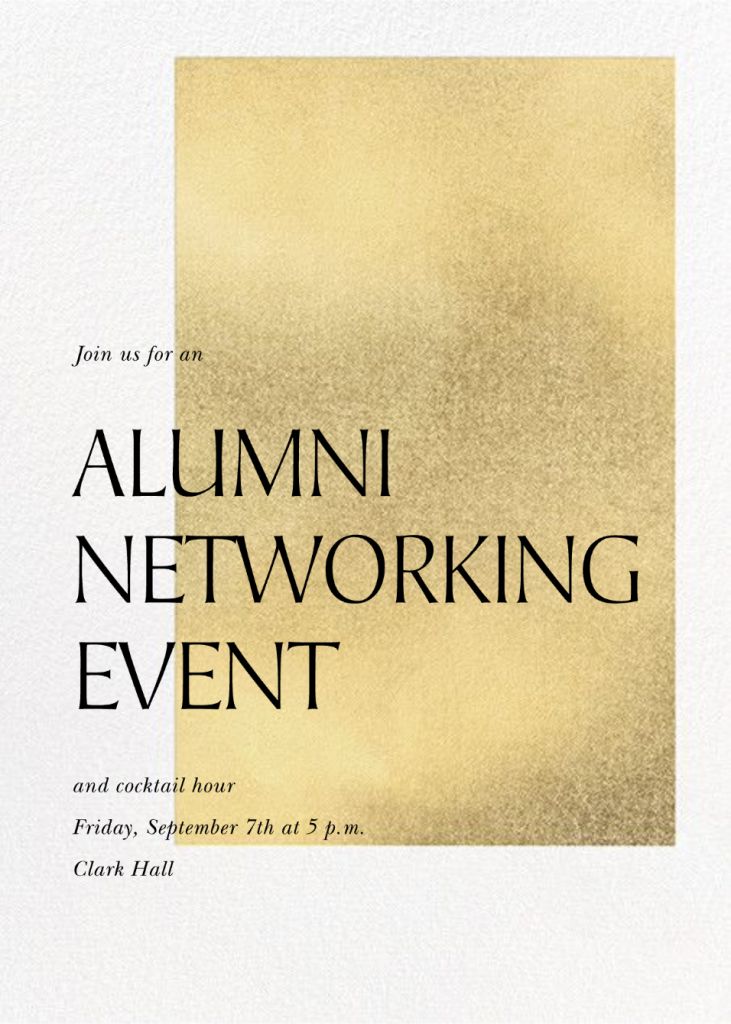 Modern Gold - Alumni Event Invitation | Send online instantly | RSVP ...