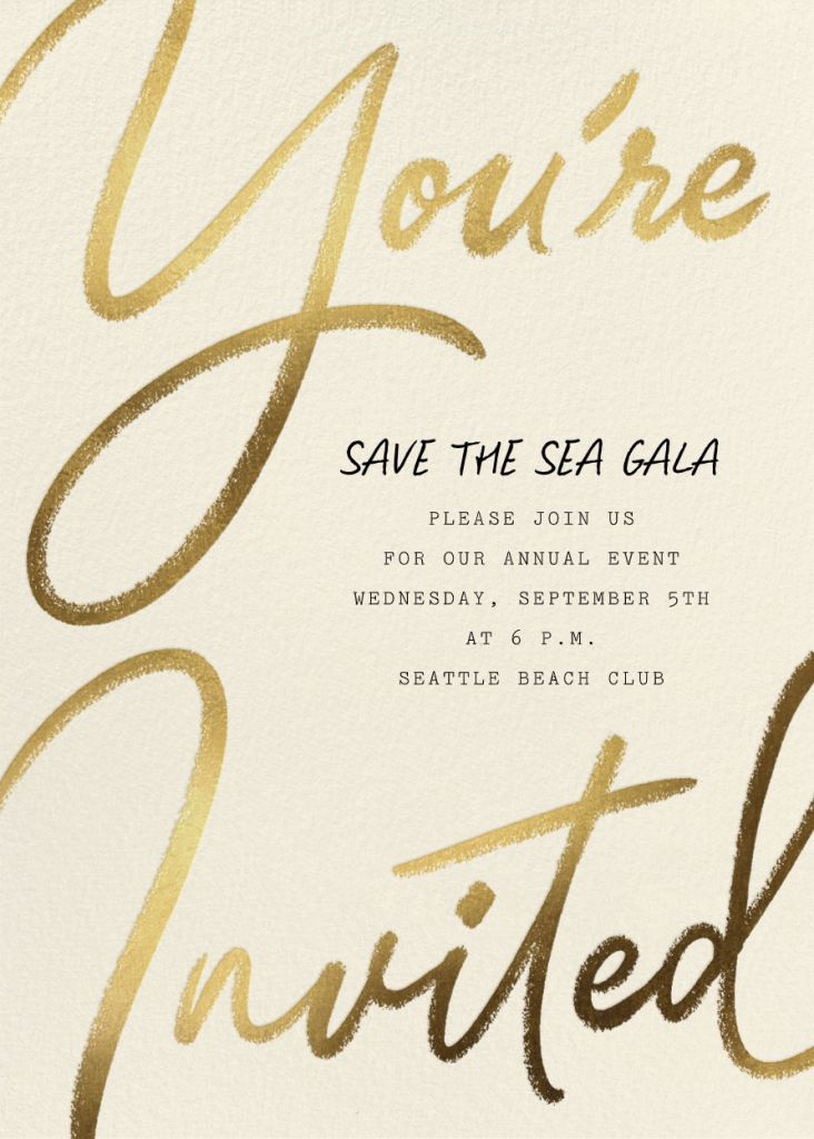 Scribble Script - Fundraiser Invitation | Send online instantly | RSVP ...