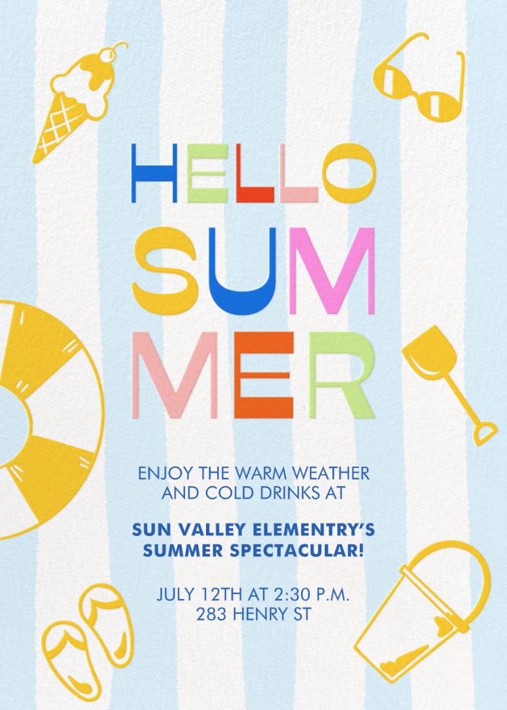 Fun Day - Summer Party Invitation | Send online instantly | RSVP tracking