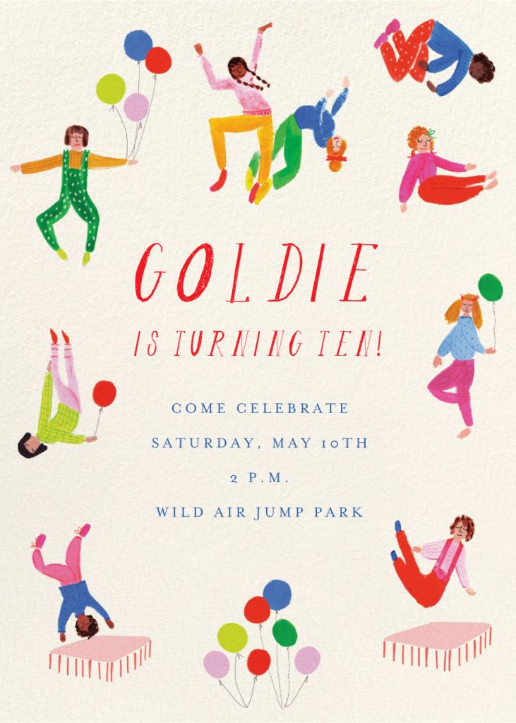 Tumbling Fun Invitation
