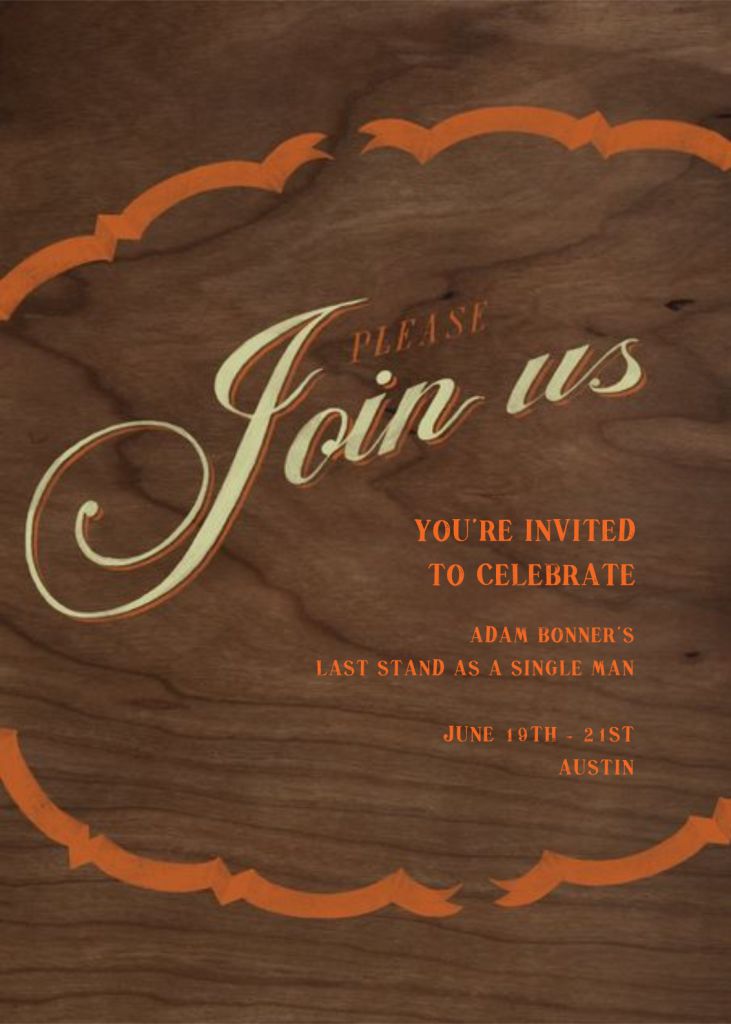 Please Join - Bachelor Party Invitation | Send online instantly | RSVP ...