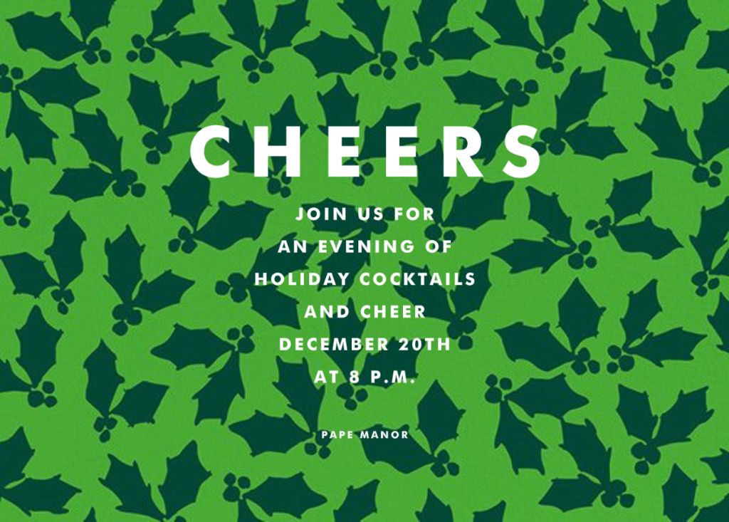 Holly Cheers | Send online instantly | RSVP tracking