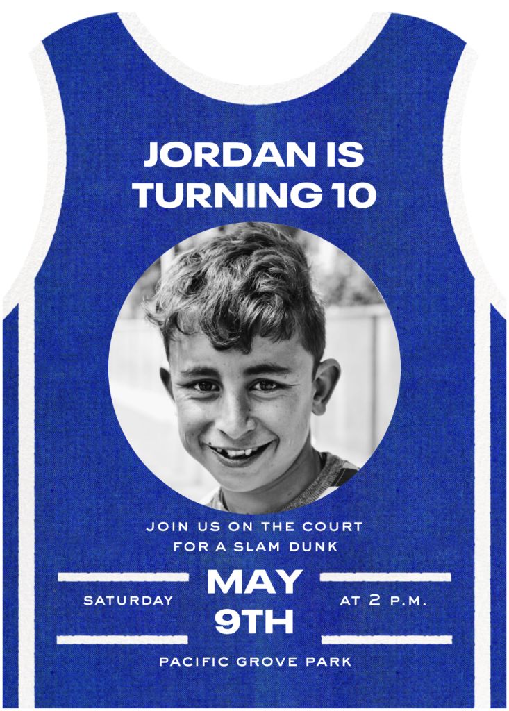 Slam Dunk Photo - Birthday Invitation | Send online instantly | RSVP ...